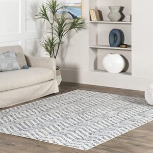 nuloom rosanne transitional striped area rug, 8' x 10', blue