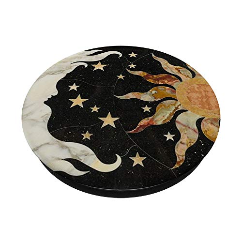 Black Vintage Moon Sun and Stars & Design PopSockets PopGrip: Swappable Grip for Phones & Tablets