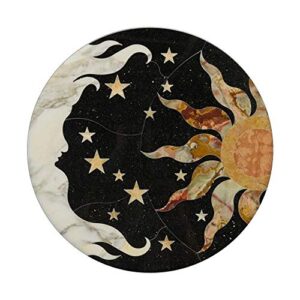 Black Vintage Moon Sun and Stars & Design PopSockets PopGrip: Swappable Grip for Phones & Tablets