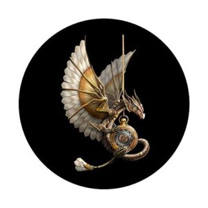 Steampunk Dragon on watch PopSockets PopGrip: Swappable Grip for Phones & Tablets