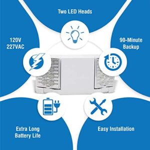 Ciata Led Emergency Lights with Battery Backup, for Home Power Failure, Hardwired with Adjustable Heads, Corded Emergency Light, Backup Battery, Emergency Lights for Business, Indoor Emergency Lights