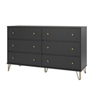 novogratz owen 6 drawer dresser, black