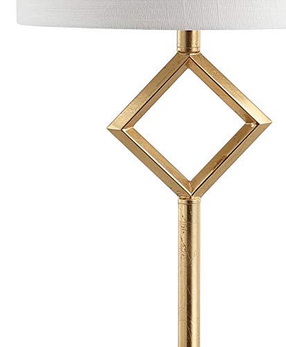 JONATHAN Y JYL3064A Juno 62.5" Metal LED Floor Lamp, Contemporary, Modern, Transitional, Office, Living Room, Family Room, Dining Room, Bedroom, Hallway, Foyer, Gold Leaf