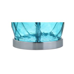 JONATHAN Y JYL4009B Juliette 26.5" Glass/Metal LED Table Lamp Contemporary Transitional Bedside Desk Nightstand Lamp for Bedroom Living Room Office College Bookcase LED Bulb Included, Moroccan Blue