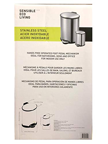 Sensible Eco-Living Trash Can Stainless Steel 2Pk