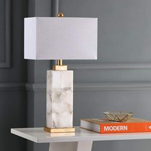 JONATHAN Y JYL6201A Elizabeth 27.5" Alabaster LED Table Lamp Coastal Contemporary Bedside Desk Nightstand Lamp for Bedroom Living Room Office College Bookcase LED Bulb Included, White/Gold Leaf