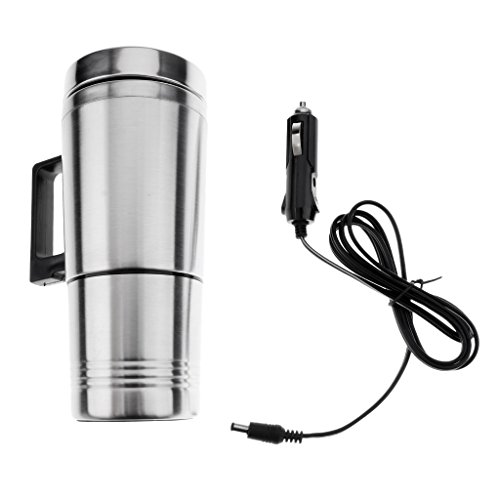 kesoto 12V in Car Thermal Heated Travel Mug Cup Plug Heater Camping Coffee Milk