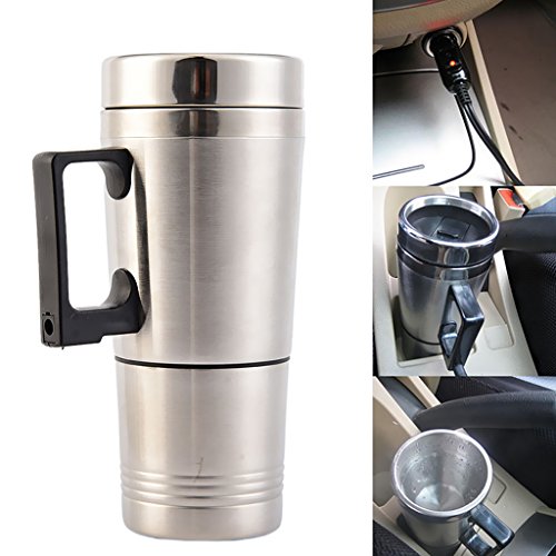 kesoto 12V in Car Thermal Heated Travel Mug Cup Plug Heater Camping Coffee Milk