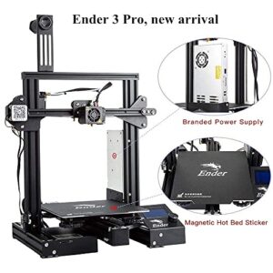 Official Creality Ender 3 Pro 3D Printer with Removable Build Surface Plate and Branded Power Supply, FDM 3D Printers for DIY Home and School Printing Size 8.66x8.66x9.84 inch