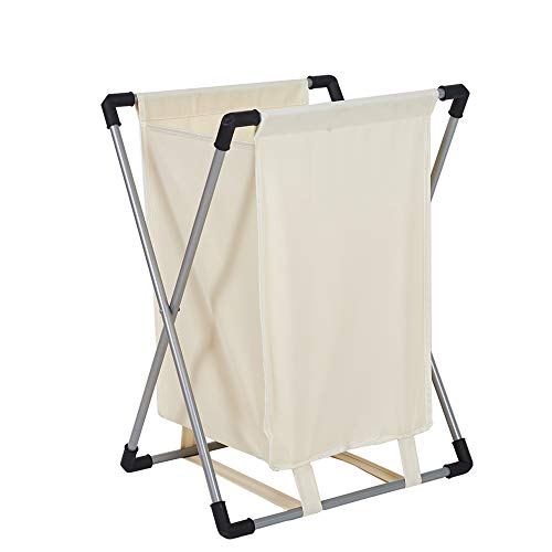 LUCKYERMORE Collapsible Laundry Basket for Dirty Clothes Household Laundry Hamper with Iron X-Frame and Oxford Hamper Bag