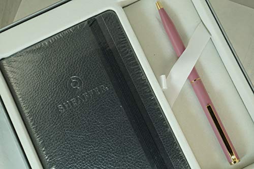 Cross Sheaffer Rare Made in The USA Signature Slim Classic Fashion Matte Rose Pink with 22KT Gold Appointment Ballpoint Pen and Matching Sheaffer Journal