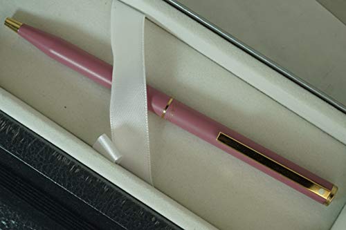 Cross Sheaffer Rare Made in The USA Signature Slim Classic Fashion Matte Rose Pink with 22KT Gold Appointment Ballpoint Pen and Matching Sheaffer Journal