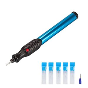 electric micro engraver pen carve engraving tool kit cordless precision engraver for diy jewellery making, metal, glass,wood, leather with replaceable diamond tip bit