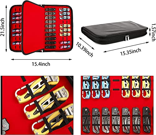 Pocket Knife Storage Case, Folding Knife Pouch Carrier Holder,40 Slots Small Knife Carrying Cases,Versatile Knife Collection For Survival, Tactical, Outdoor, EDC Mini Knife