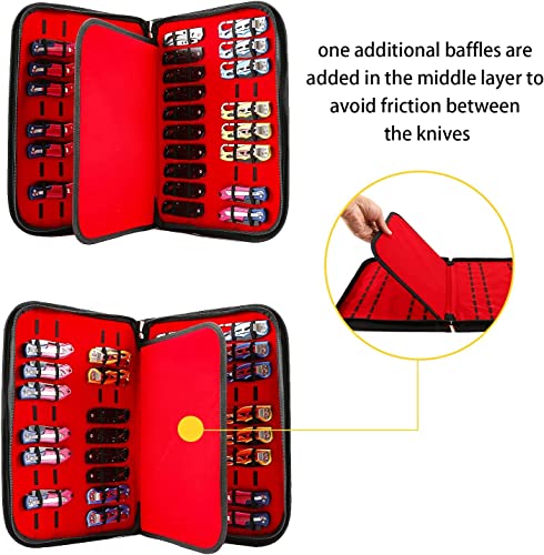 Pocket Knife Storage Case, Folding Knife Pouch Carrier Holder,40 Slots Small Knife Carrying Cases,Versatile Knife Collection For Survival, Tactical, Outdoor, EDC Mini Knife