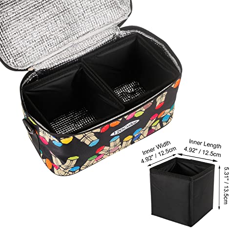 Toprema New Marker Pen Case Holder for 120 Markers Organizer Multifunctional Zipper Storage Carrying Bag with Pattern Black