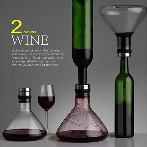 NORTHOME Wine Breather carafe with lid 50oz, Hand Blown heat-resistant Glass, Red Wine Carafe, Wine Decanter Wine Accessories