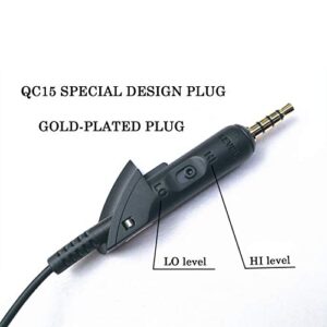 Audio Cable Replacement Cord Line Compatible with for Bose QC15 QuietComfort QC 15 Headphone (Inline Mic Remote)