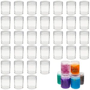 juvale 35 pack plastic canning jars with lids for slime, craft storage, beauty products (1.2 oz)