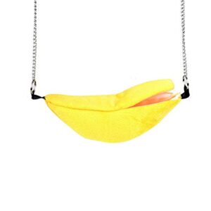 angel3292 Warm Plush Sleeping Cage Hanging Hamster Pet Hammock Banana Nest Decor Toy Yellow