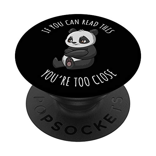 Funny Panda Sarcasm Quotes Antisocial Introverts Black PopSockets PopGrip: Swappable Grip for Phones & Tablets