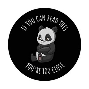 Funny Panda Sarcasm Quotes Antisocial Introverts Black PopSockets PopGrip: Swappable Grip for Phones & Tablets