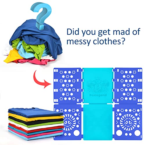 BoxLegend Version 3 Shirt Folding Board t Shirts Clothes Folder Durable Plastic Laundry folders Folding Boards Helper Tool for Adults and Children (Blue & Turquoise)