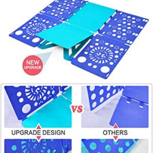 BoxLegend Version 3 Shirt Folding Board t Shirts Clothes Folder Durable Plastic Laundry folders Folding Boards Helper Tool for Adults and Children (Blue & Turquoise)