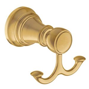 moen yb8403bg weymouth double robe hook, brushed gold