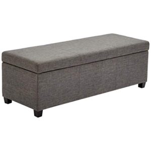 first hill fhw storage ottoman bench avalon linen rectangular, large, slate grey