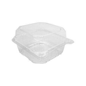 karat fp-hc66pet-1c 6''x 6'' pet hinged containers (case of 500)