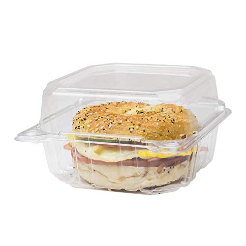 Karat FP-HC66PET-1C 6''X 6'' Pet Hinged Containers (Case of 500)