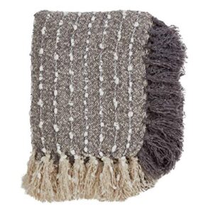 saro lifestyle petite pom pom design tassel trim throw