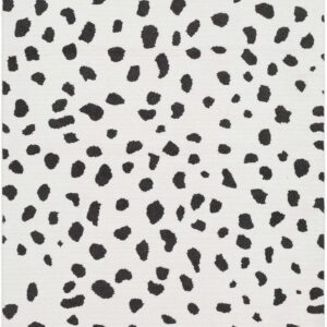 Hauteloom Tariffville Dalmation Spotted Living Room Bedroom Nursery Area Rug - Animal Print Dalmatian Style - Boho Polka Dot - High Pile Shag - Black, White - 5'3" x 7'3"