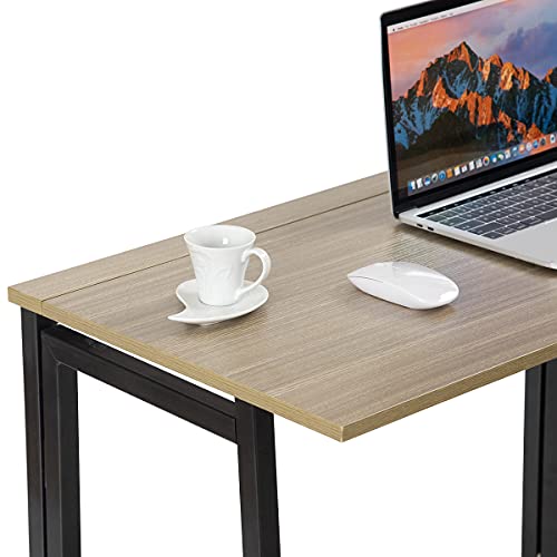 Tangkula Folding Desk No Assembly Required, Foldable Computer Desk for Small Spaces, Portable Small Collapsible Desk, Space Saving Foldable Laptop Table Home Office Desk (Natural)