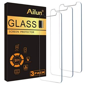 ailun screen protector for iphone 11 pro max/iphone xs max 3 pack 6.5 inch 2019/2018 release case friendly tempered glass