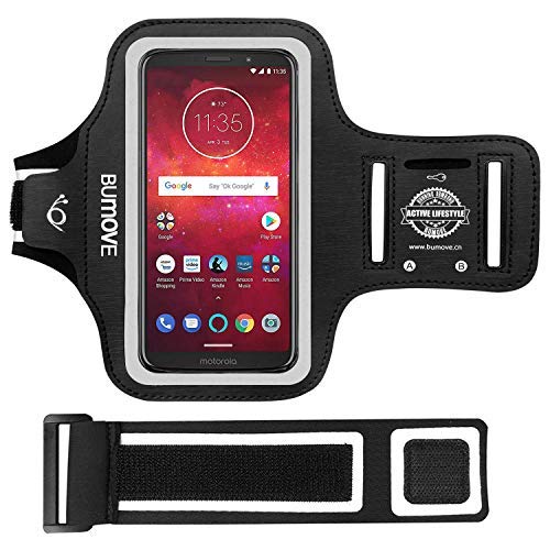 Moto G Fast/G Pro/G Stylus/G Power Running Armband, BUMOVE Gym Workouts Phone Arm Band for Motorola Moto G Pure, G Power (2023), G Stylus 5G with Card Holder (Black)