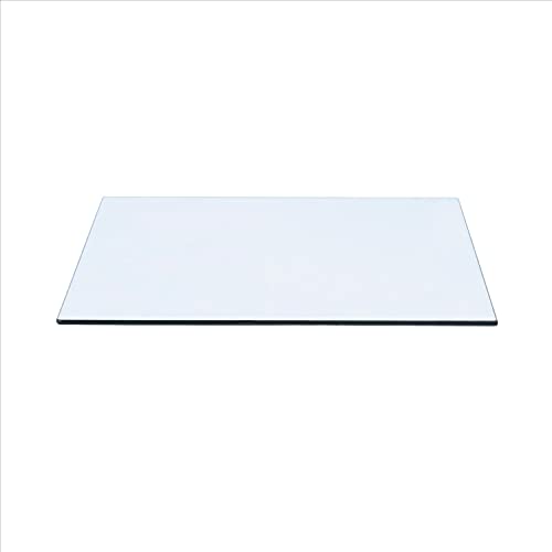 Spancraft 24" x 56" Rectangle Tempered Glass Table Top 3/8" Thick Flat Polish Edge and Touch Corners