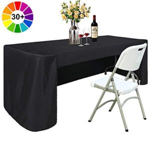 abccanopy 6 ft rectangle dinner tablecloth table cover for rectangular table in washable polyester great for buffet table, parties, birthday, wedding housewares (black)