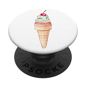 watercolor ice cream popsockets grip and stand for phones and tablets