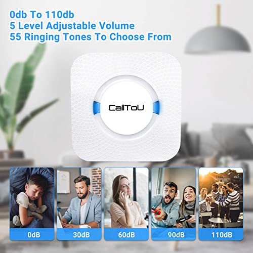 CallToU Wireless Caregiver Pager Elderly Alert Call Button for Seniors Patient Call Bell Intercom System 3 Plugin Receivers 3 Waterproof Transmitters