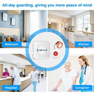 CallToU Wireless Caregiver Pager Elderly Alert Call Button for Seniors Patient Call Bell Intercom System 3 Plugin Receivers 3 Waterproof Transmitters