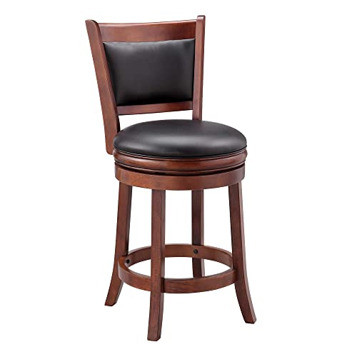 Ball & Cast Swivel Counter Height Barstool 24 Inch Seat Height Cherry Set of 1