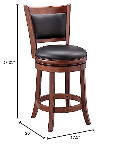 Ball & Cast Swivel Counter Height Barstool 24 Inch Seat Height Cherry Set of 1