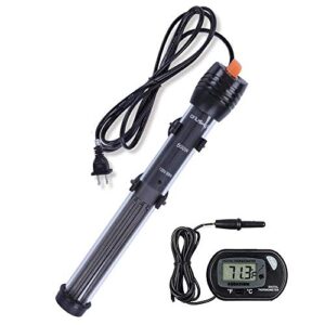 orlushy submersible aquarium heater,300w adjustable fish tahk heater with 2 suction cups free thermometer suitable for marine saltwater and freshwater