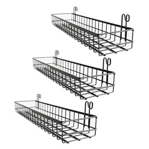 prettyia 3 pieces metal wire basket rack mountable wire organizer storage flower pot display decor