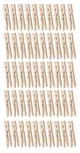 Lifegoods4u Wooden Clothespins. Set of 50 Durable Long Lasting clothespins