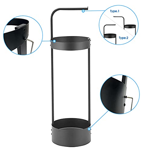 JackCubeDesign Steel Umbrella Stand Entryway Space Saving Umbrella Holder Organizer for Front Door(Black) – MK444A