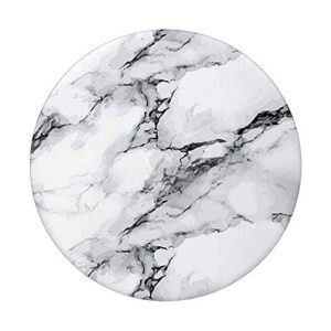 Marbled Design White And Black PopSockets PopGrip: Swappable Grip for Phones & Tablets