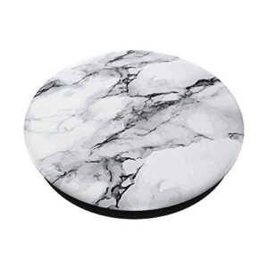 Marbled Design White And Black PopSockets PopGrip: Swappable Grip for Phones & Tablets